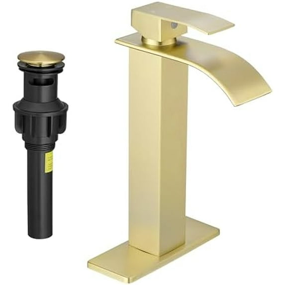 Black Waterfall Bathroom Faucet Lavatory Single Handle 1 or 3 Hole ...