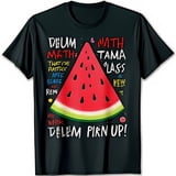 Black Watermelon Graphic T-Shirt with Dlum Math & Fun Text Design ...