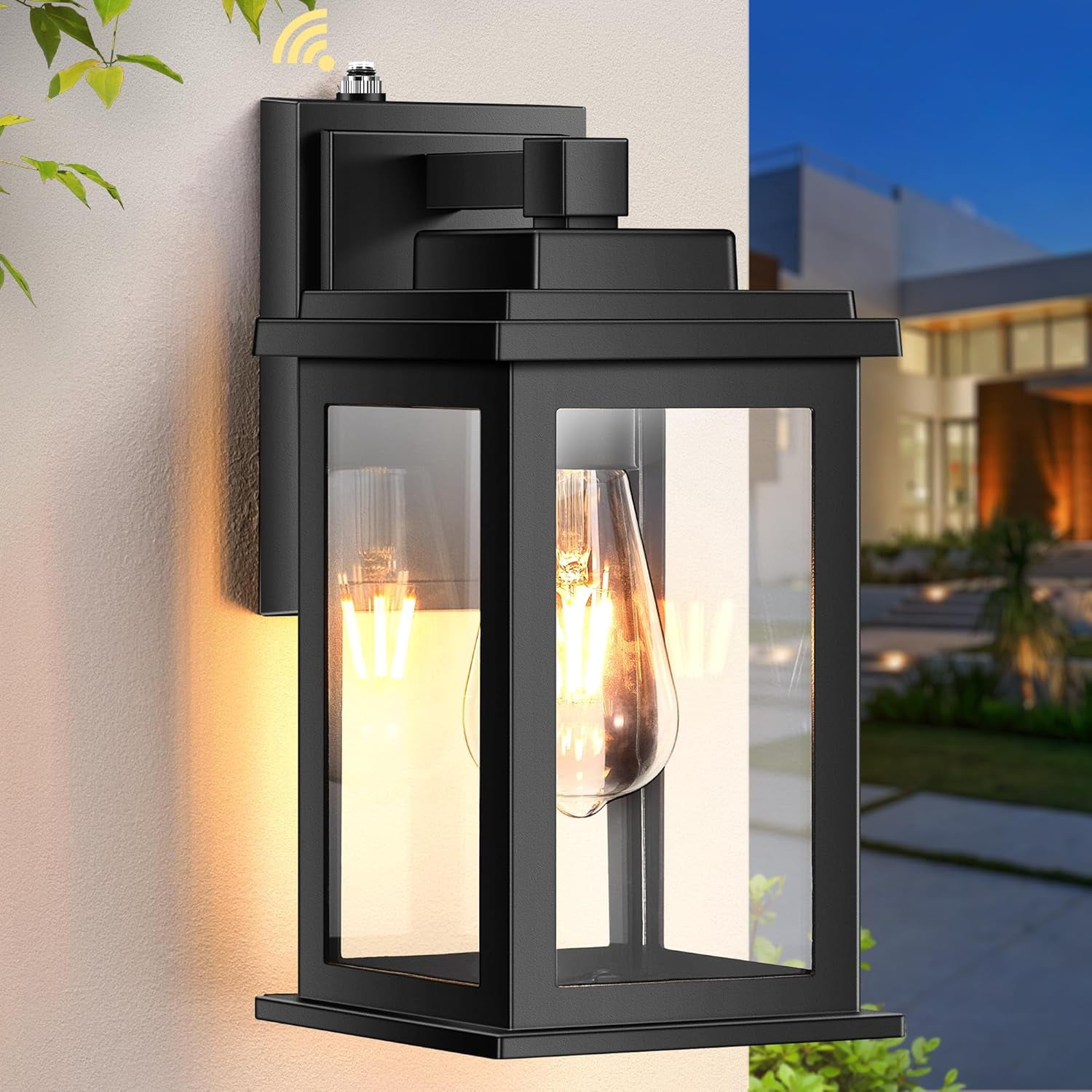 Black Waterproof Dusk To Dawn Outdoor Light Fixture for House - Wall ...