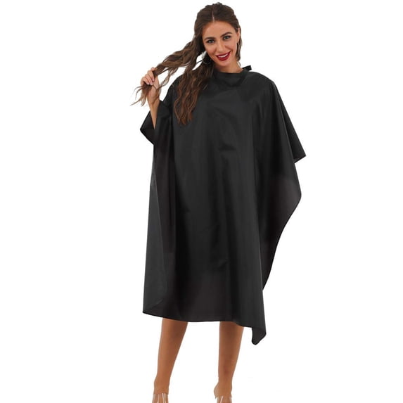 Black Waterproof Hair Salon Cape Professional Barber Cape with Metal ...