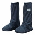 Black Waterproof Rain Boot Shoe Covers with Safety Reflector - Non-Slip ...