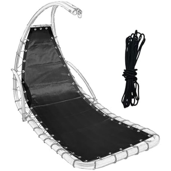 Black Waterproof Replacement Mesh with Rope for Curved Hanging Lounge ...