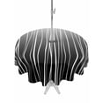 Black Wave Lines Round Outdoor Tablecloth with Umbrella Hole Gradient ...