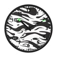 Black Wave Pattern Wall Clock 12 Inch Voice Activated Night Light ...