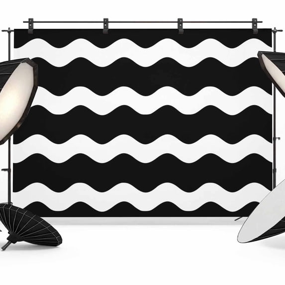 Black Wavy Backdrop for Photography, Stripes Photo Backdrop Portrait ...