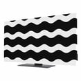Black Wavy TV Dust Cover 75 Inch, Stripes Computer Monitor Cover ...