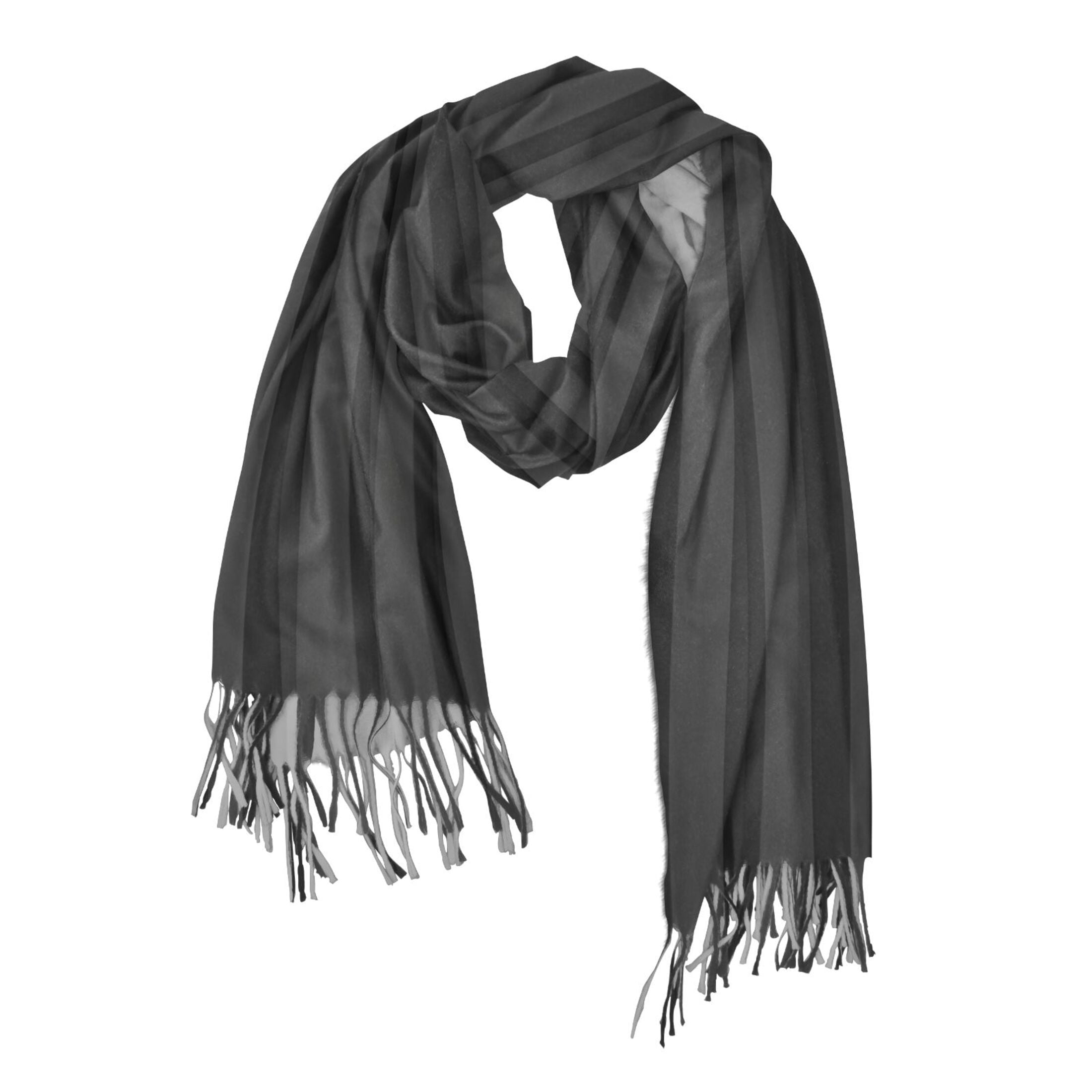 Black Wavy Textured Pattern Soft Stylish Scarf 86.6''x30.7 ...
