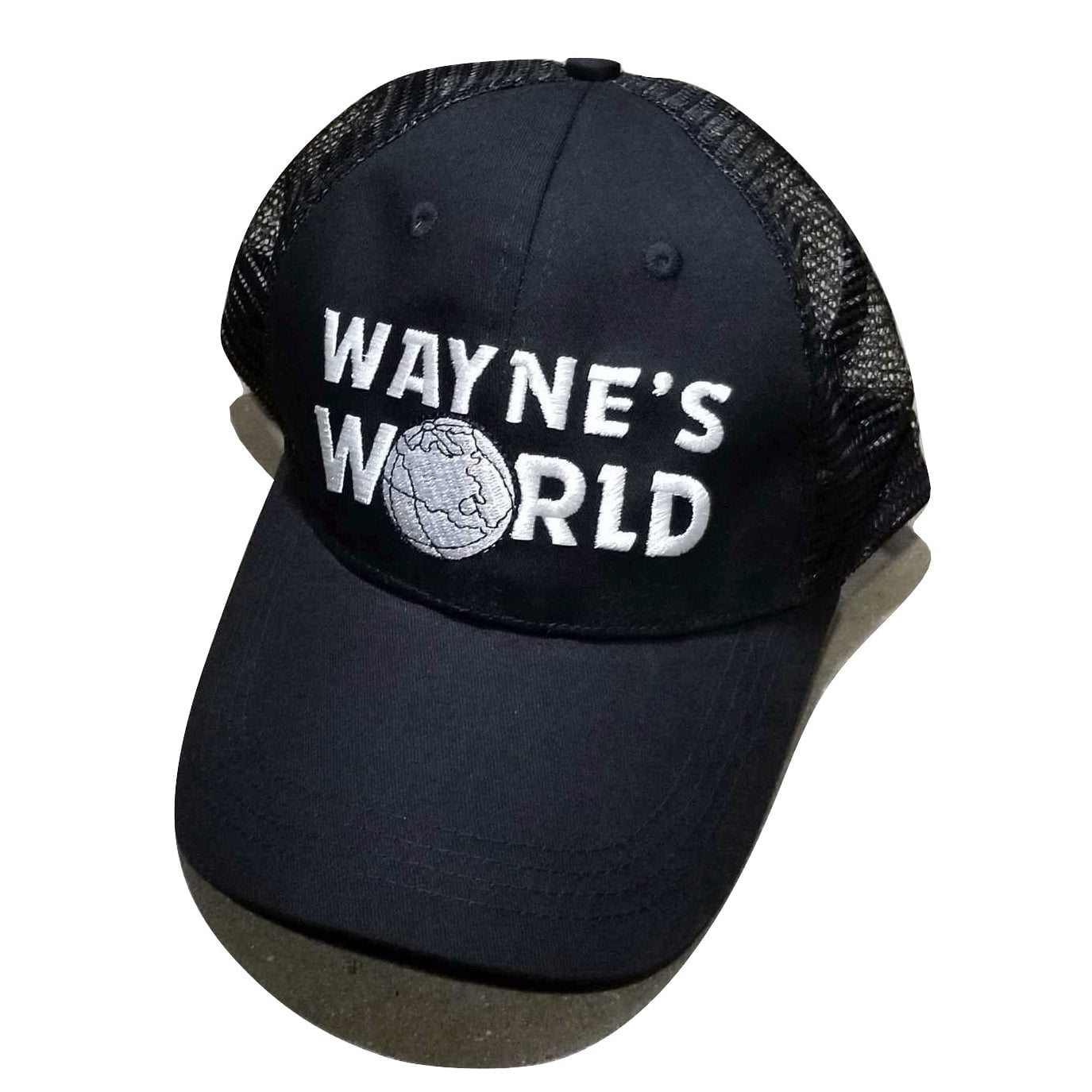 Black Waynes World Trucker Hat Costume Movie Cap Mike Myers Campbell ...