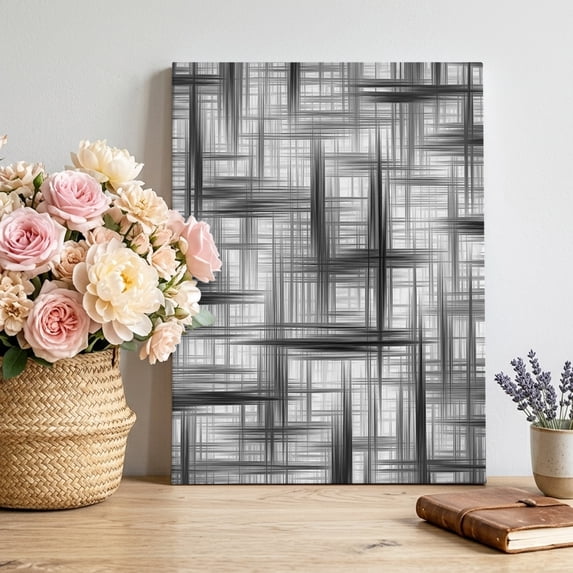 Black Weave Mesh Canvas Wall Art for Living Room, Modern Minimalist ...