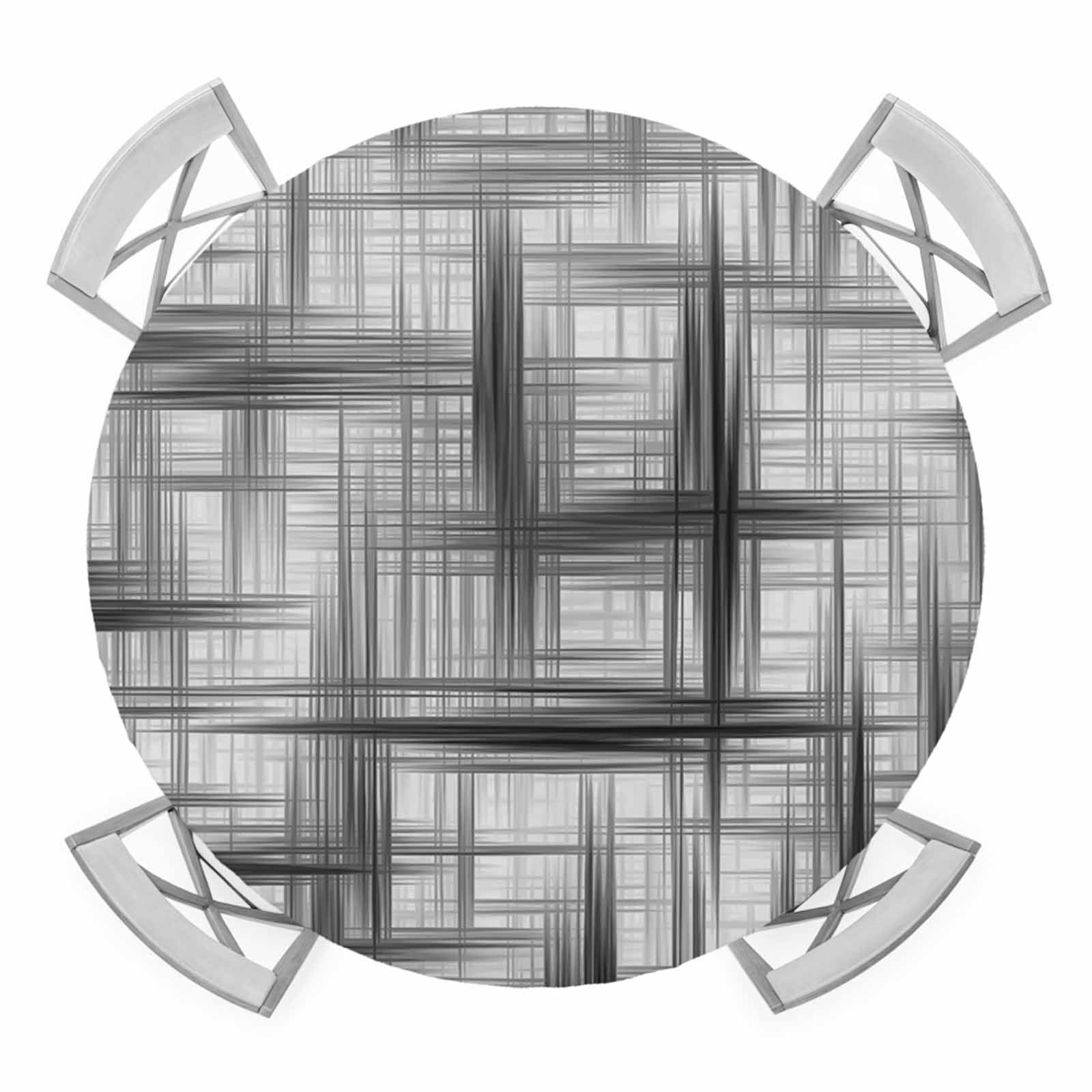 Black Weave Mesh Round Table Cover, Modern Minimalist Abstract ...