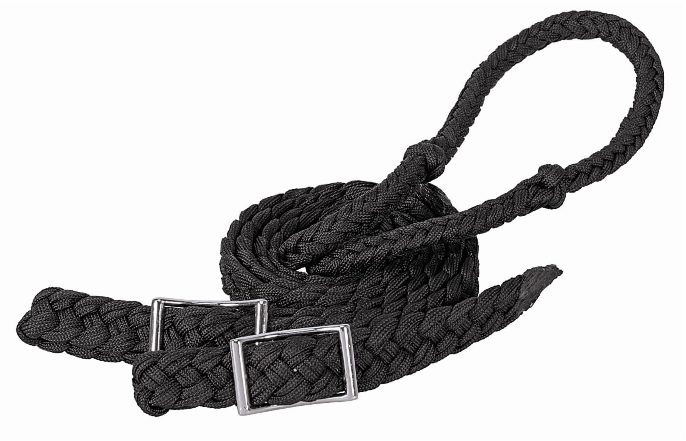 Black Weaver 8 Ft Braided Nylon Barrel Horse Tack Reins Conway Buckle ...