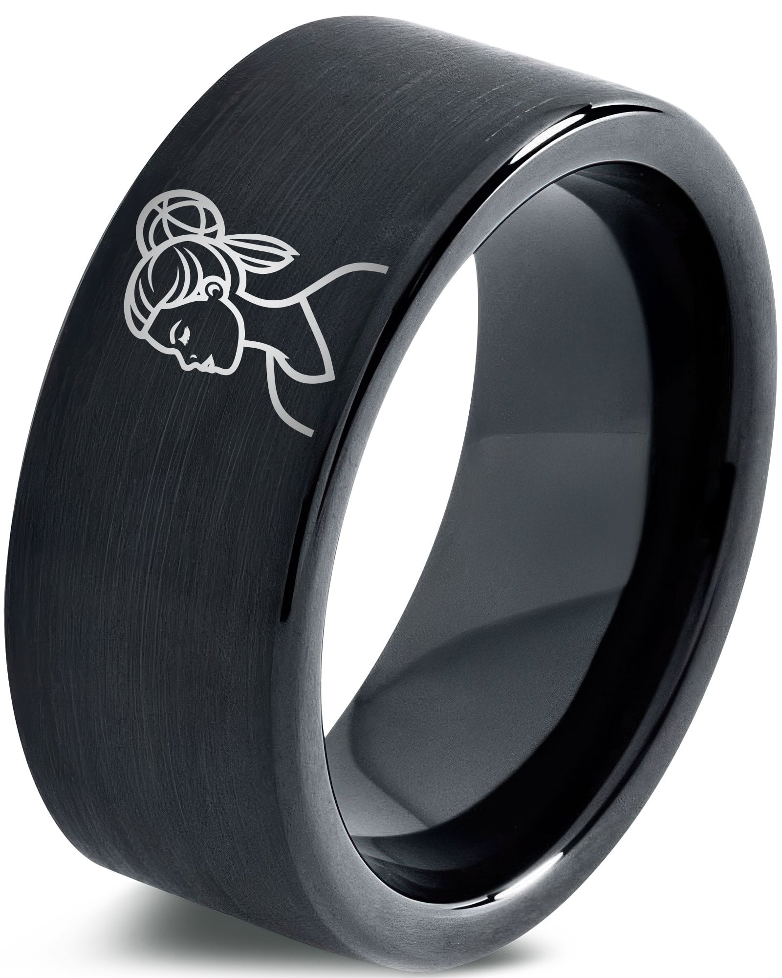 Black Wedding Band Graduation Tungsten Gamer Mens 9th Anniversary Gift ...