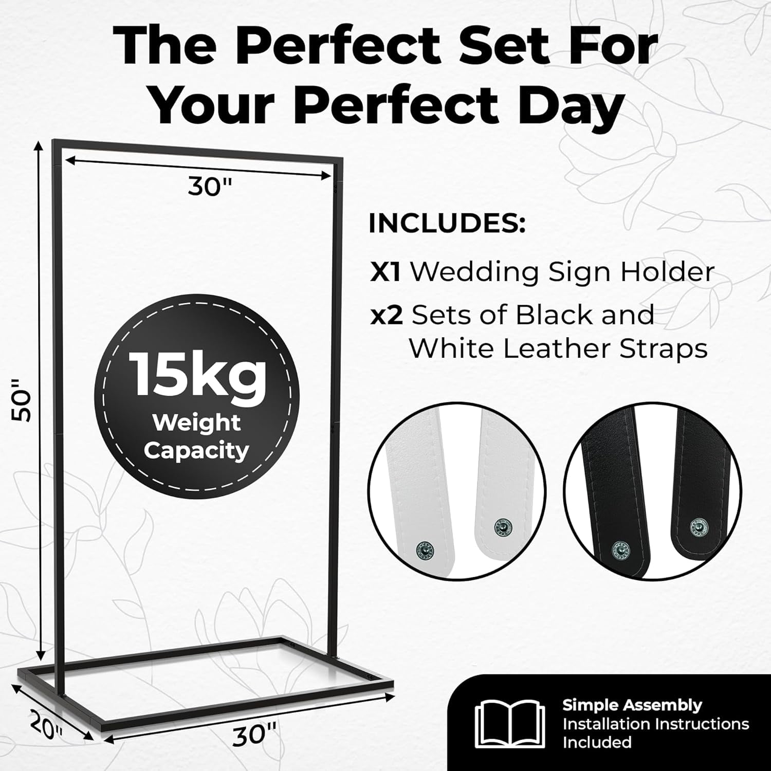Black Wedding Easel Stand for Sign Board,Welcome To Our Wedding Sign ...