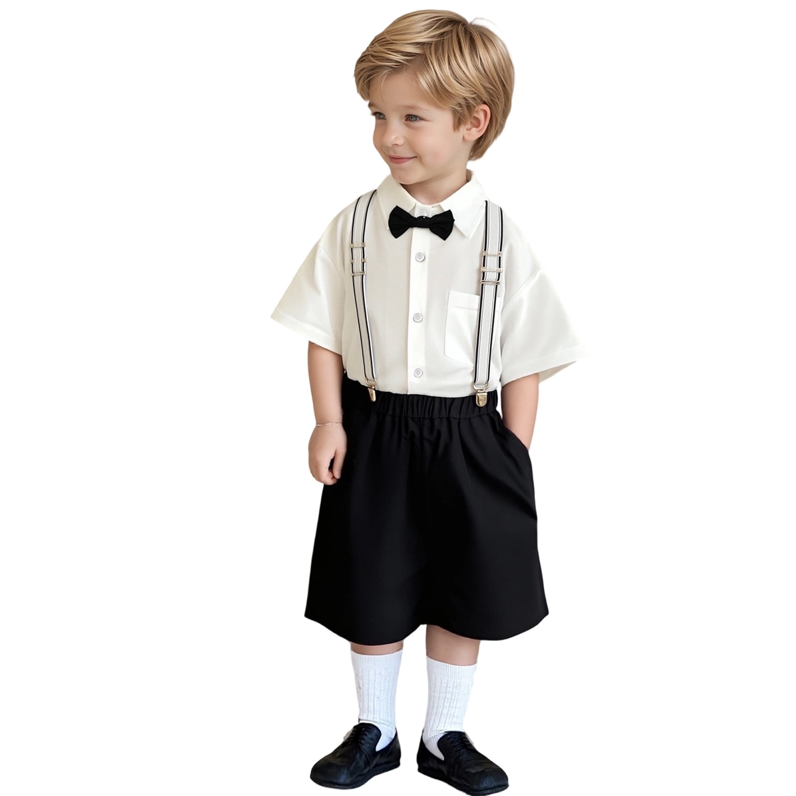 Black Wedding Guest Dress Boy's Summer Casual Suit Set Kindergarten ...