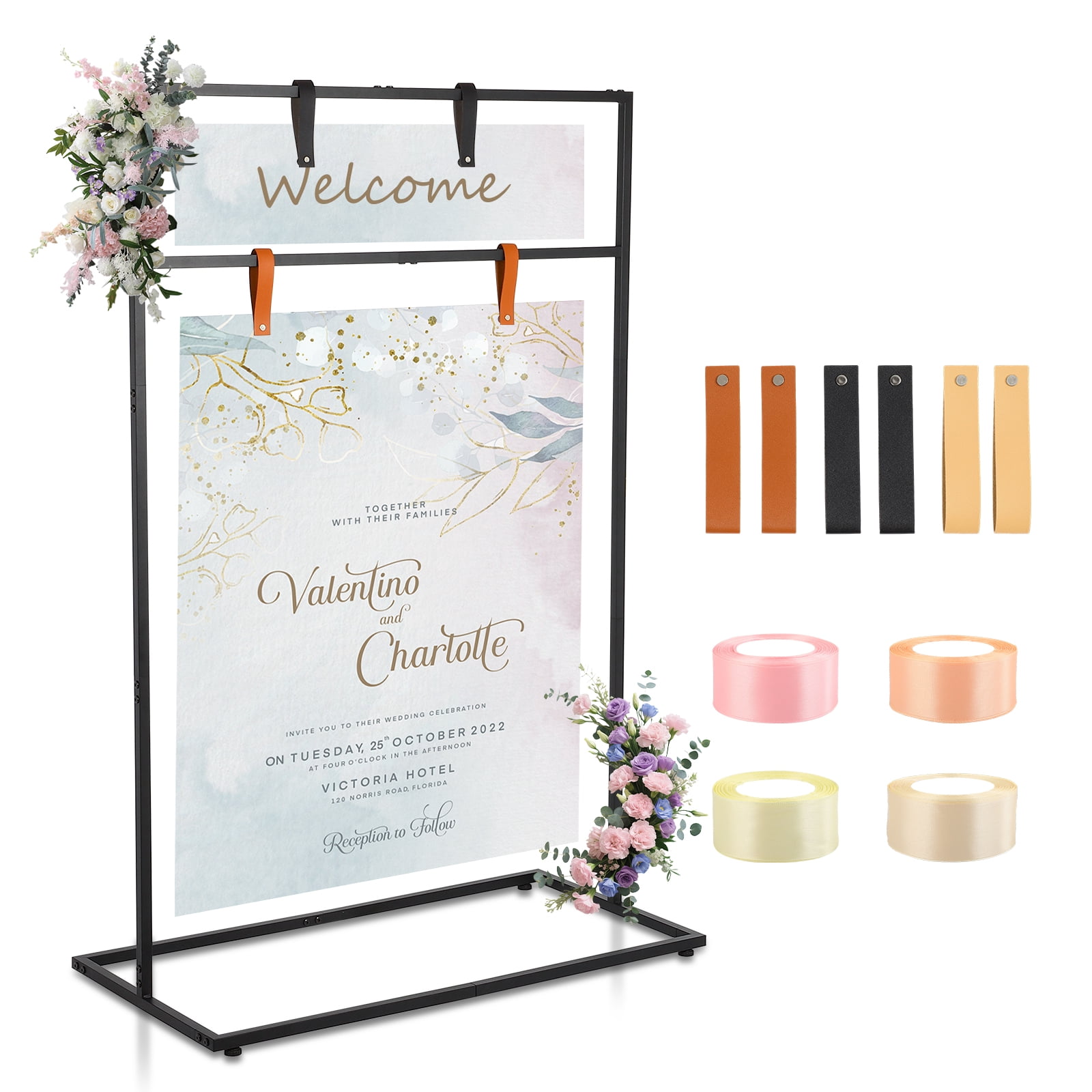 Black Wedding Welcome Sign Stand, 60" Height - Walmart.com