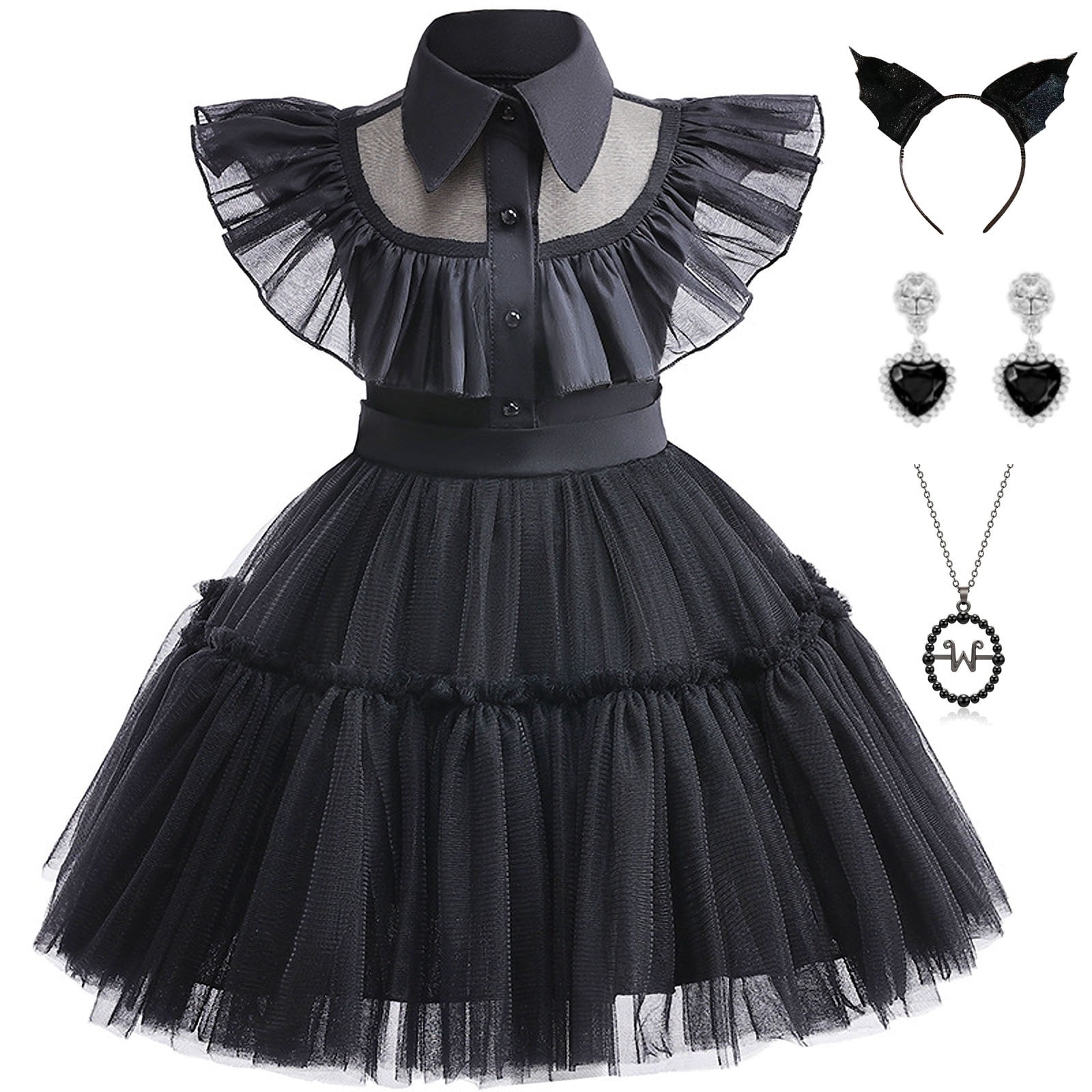 Black Wednesday Costume For Toddler Girls Family Halloween Party ...