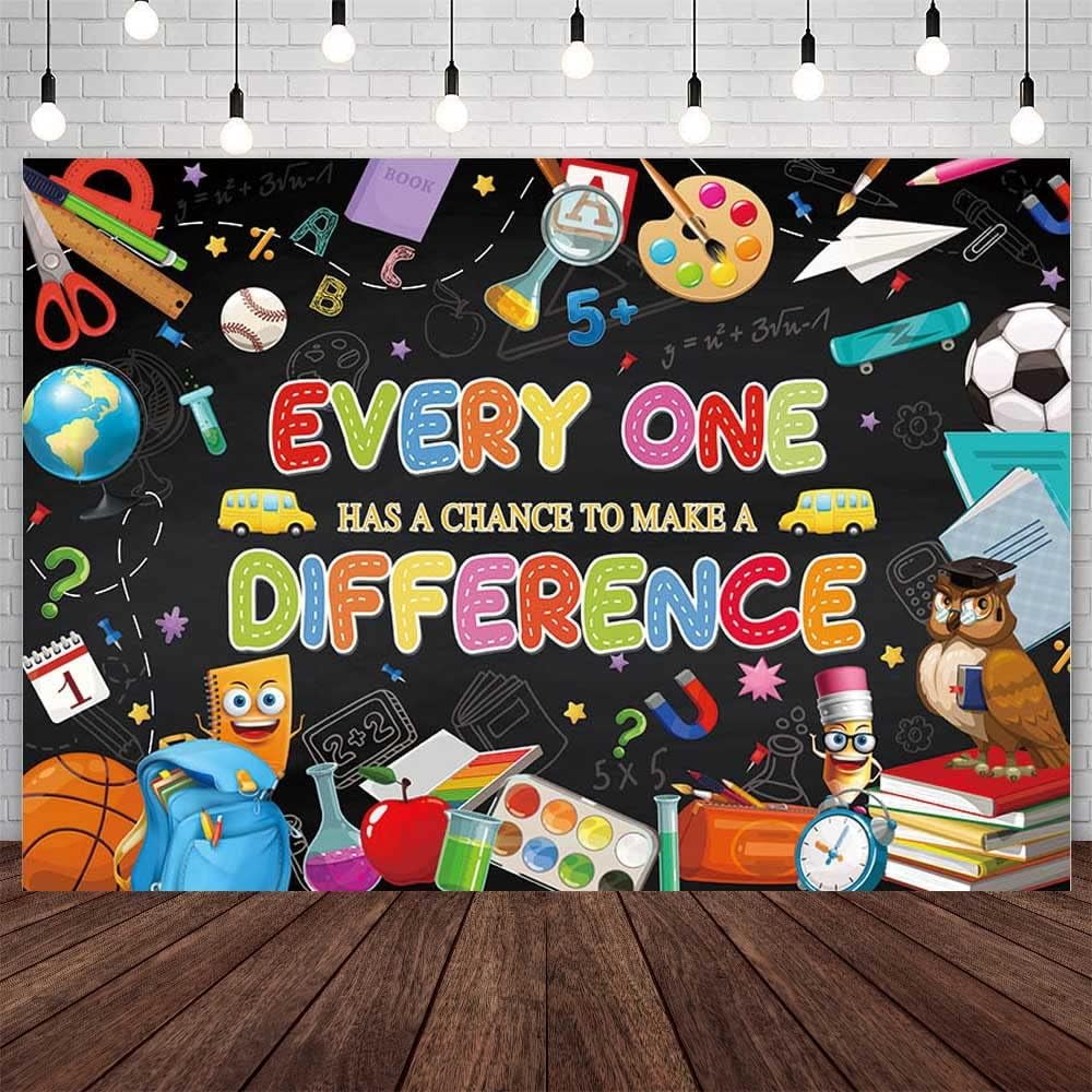 Black Welcome Back to School Backdrop Everyone Has a Chance to Make A ...