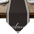 Black Welcome Table Runner Linen Burlap Table Runner 36 Inches Small ...