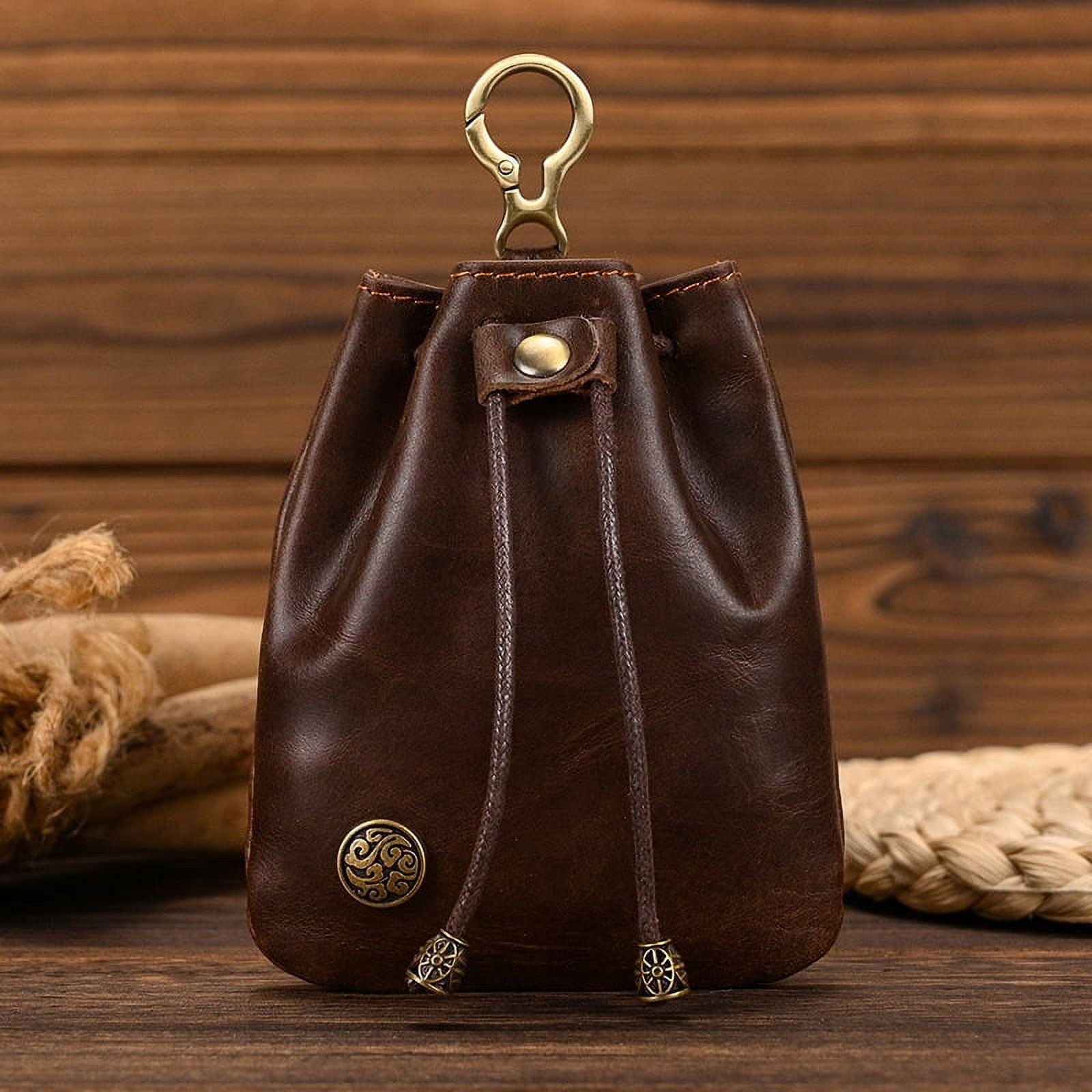Black Western Style Leather Small Dnd Dice Bag for Dnd Game, Coin Bag ...