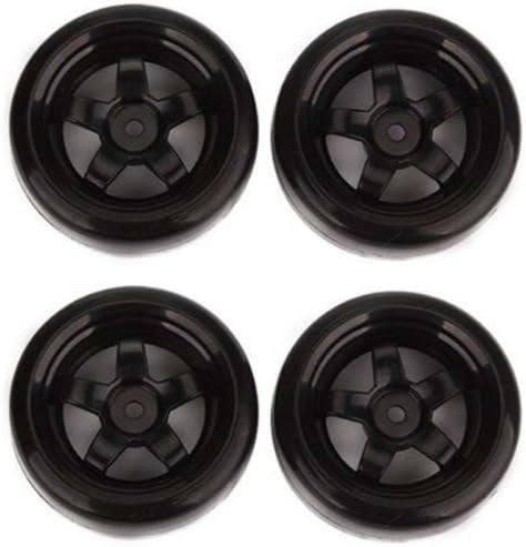 Black Wheel Rims + Smooth Plastic Tires for Rc 1: 10 Racing Drift Car ...