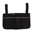 Black Wheelchair Armrest Pouch - Large Capacity Hanging Storage ...