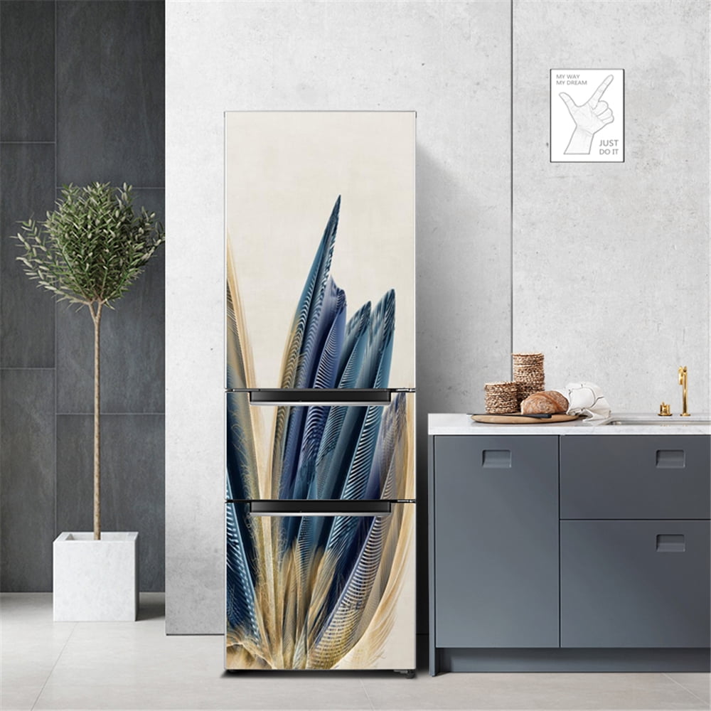 Black White 3D Visual Flower Poster Kitchen Fridge Renovation Sticker ...