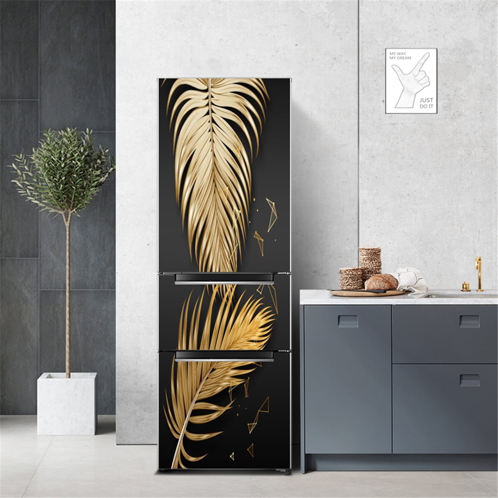 Black White 3D Visual Flower Poster Kitchen Fridge Renovation Sticker ...