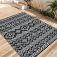 Black/White 8x10 Outdoor Waterproof Reversible Rug, Plastic Straw RV ...
