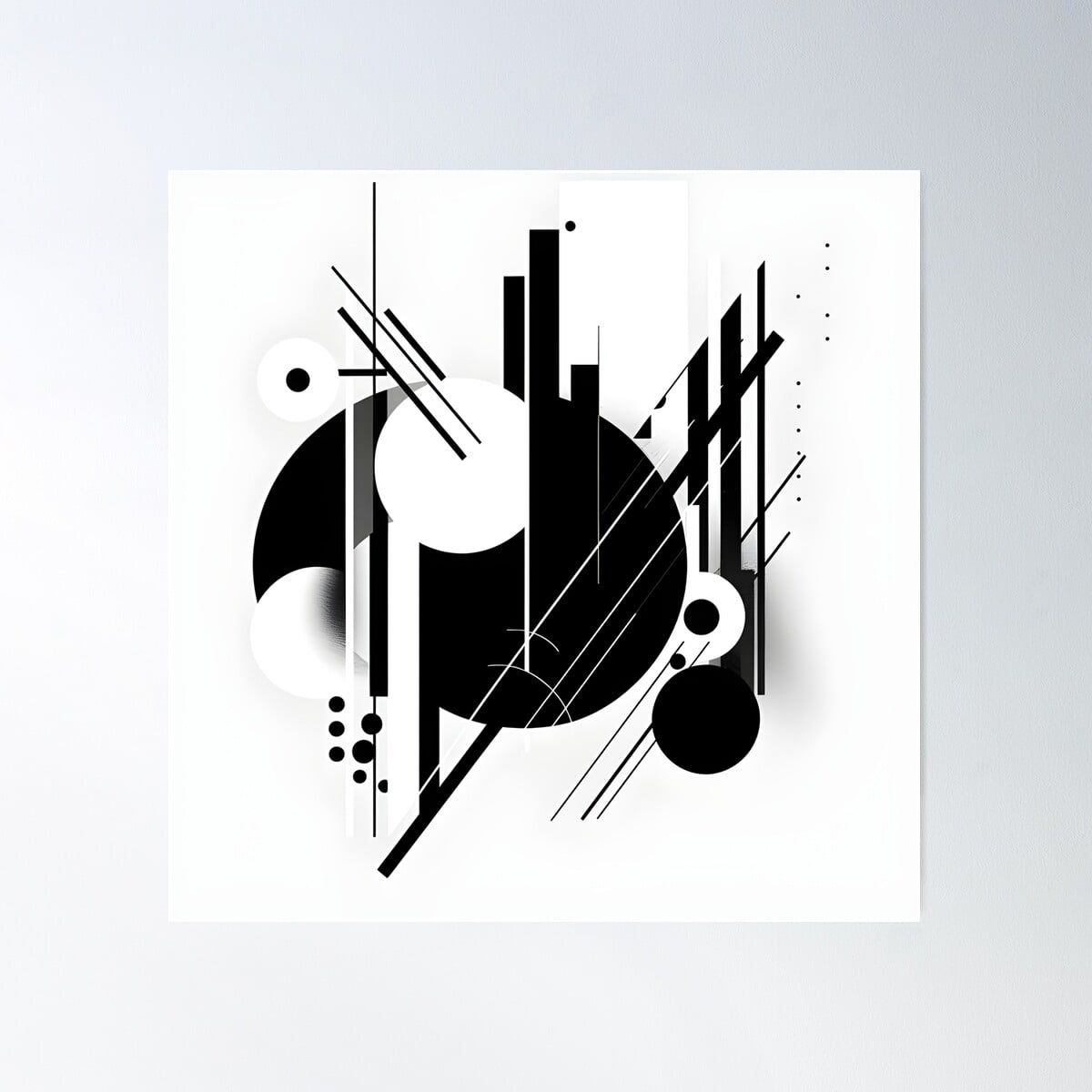 Black And White Abstract Art Minimalist Geometric Shapes Monochrome ...