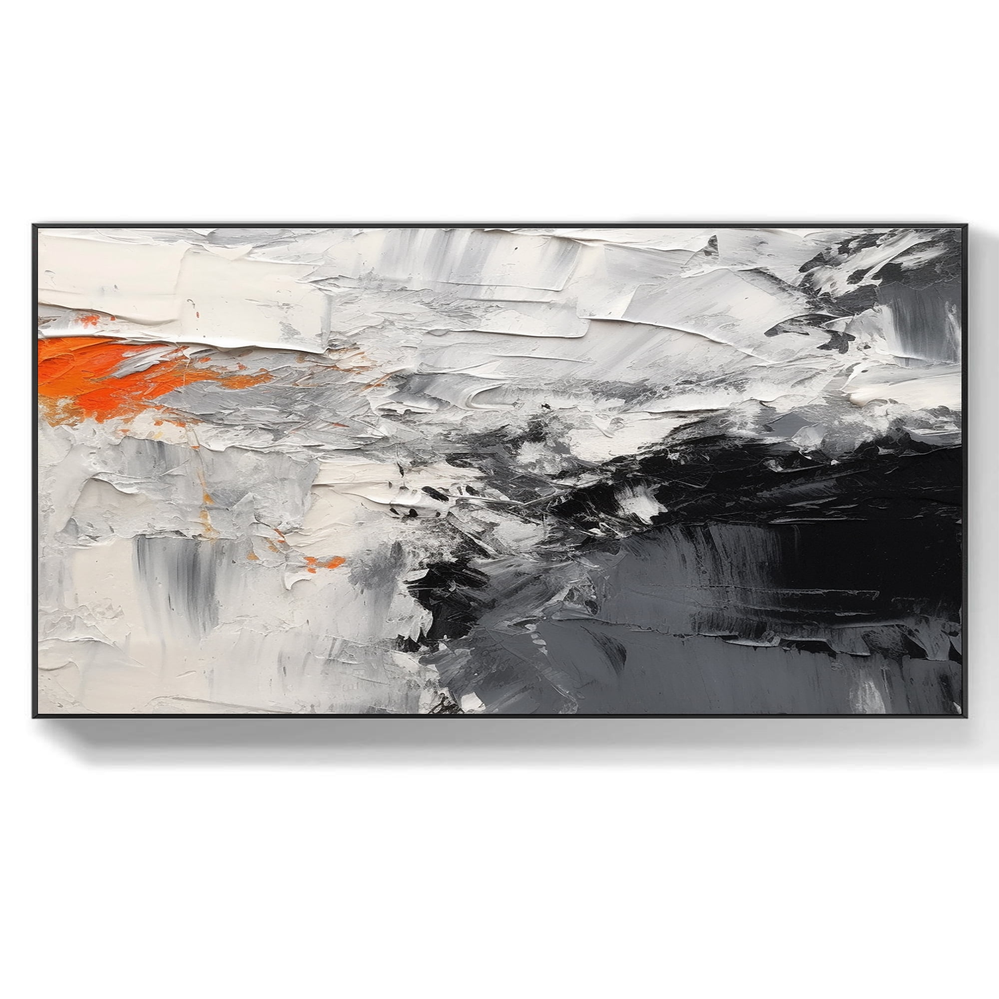 Black White Abstract Oil Painting 3D Abstract Painting Large Minimalist ...