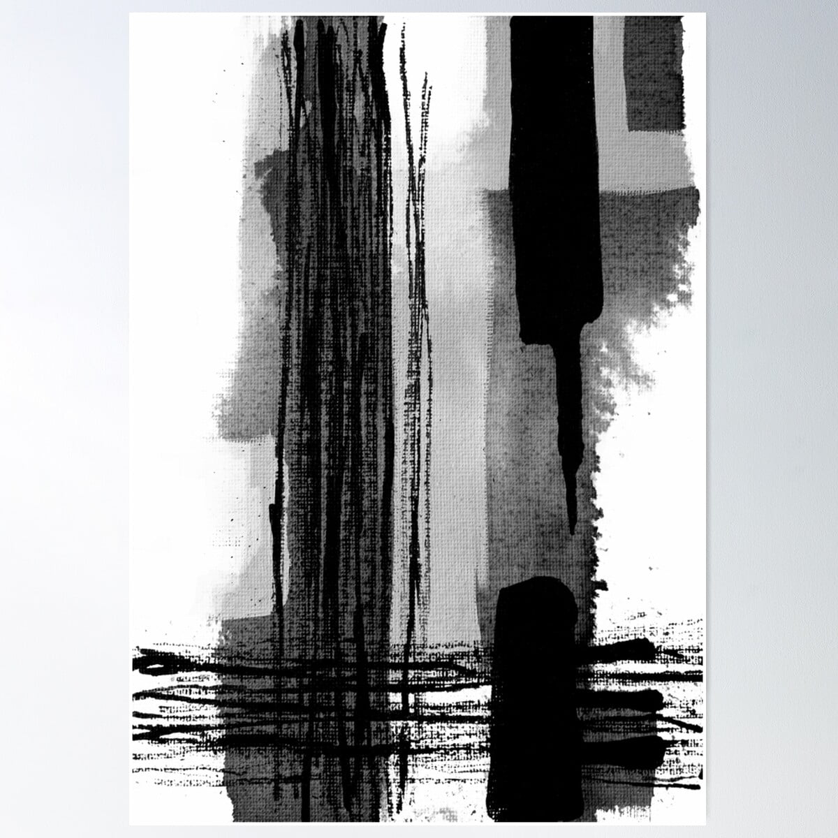 Black White Abstract Poster Wall Art, Modern Wall Decor For Living Room ...