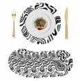 Black White Abstract Round 13 Inch Placemats Set of 6, Farmhouse Modern ...