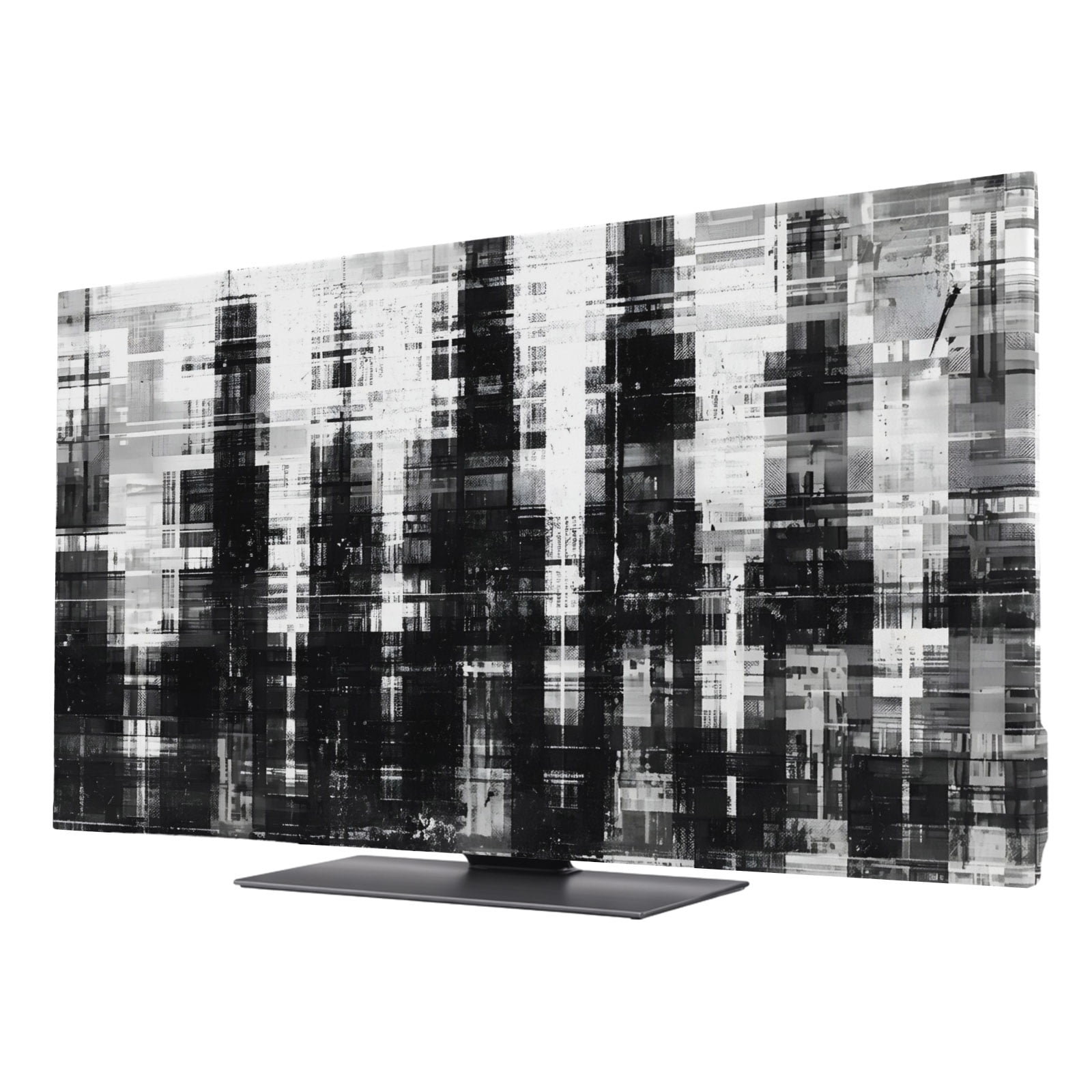 Black White Abstract TV Cover for 40 Inch Screen, Stretch Fabric ...