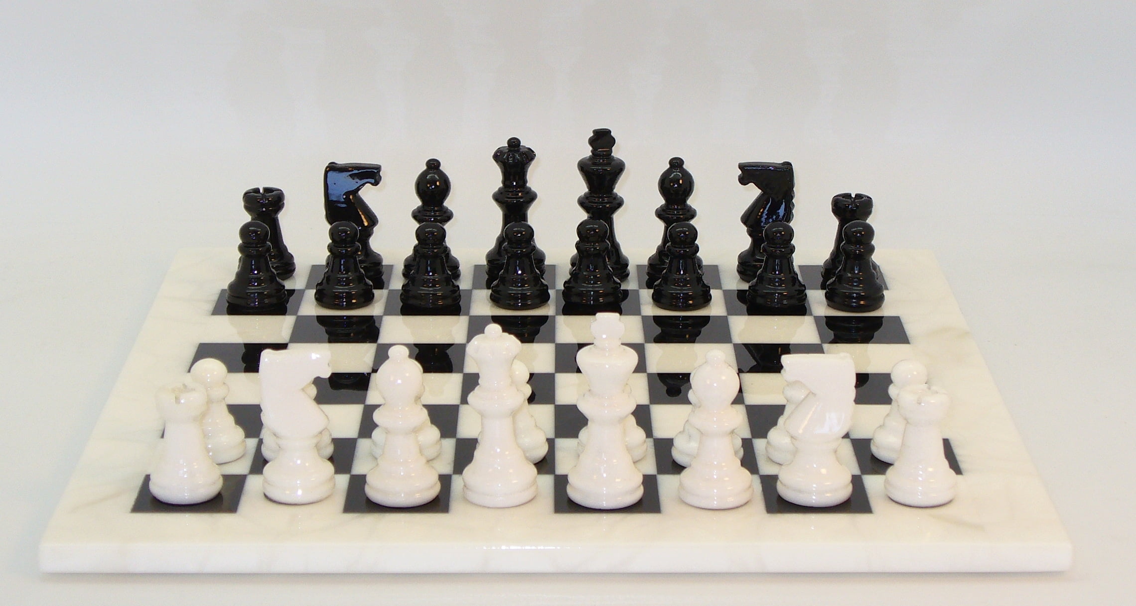 Black & White Alabaster Chess Set - Walmart.com