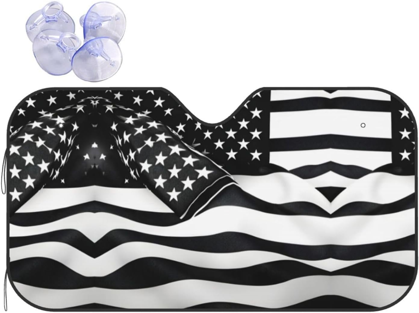 Black White American Flag Pattern Car Sun Shade Front Window Sunshade ...
