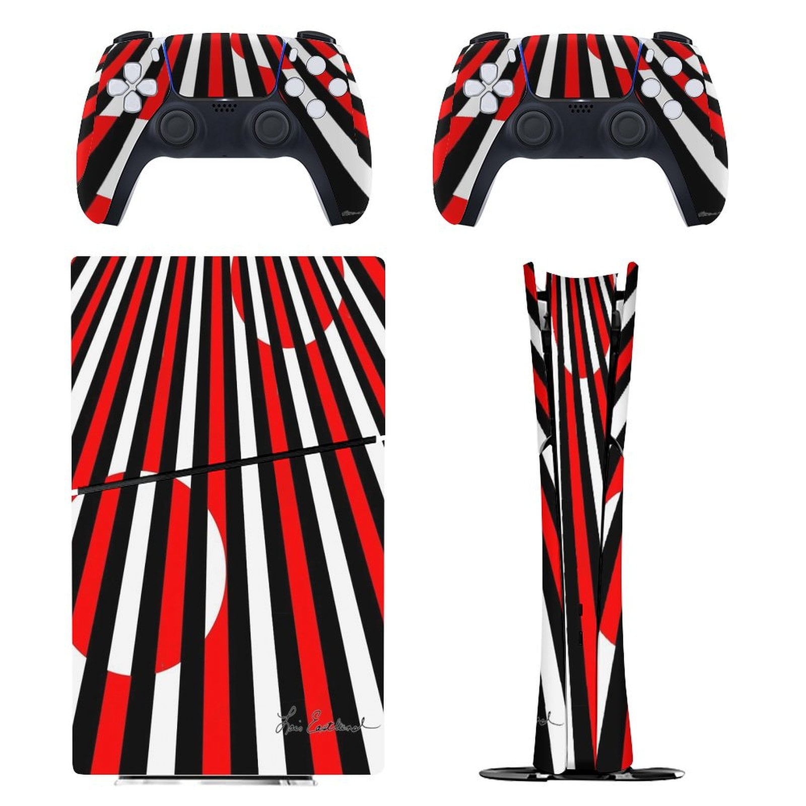 Black White And Red All Over! PS5/PS5 Pro/PS5 Slim Digital Disc Skin ...