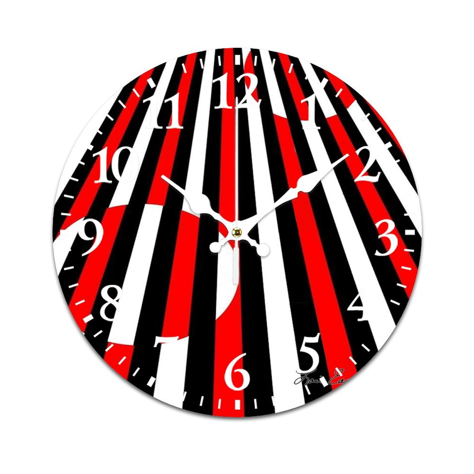 Black White And Red All Over! Wall Clock Modern Design Clocks Wall ...