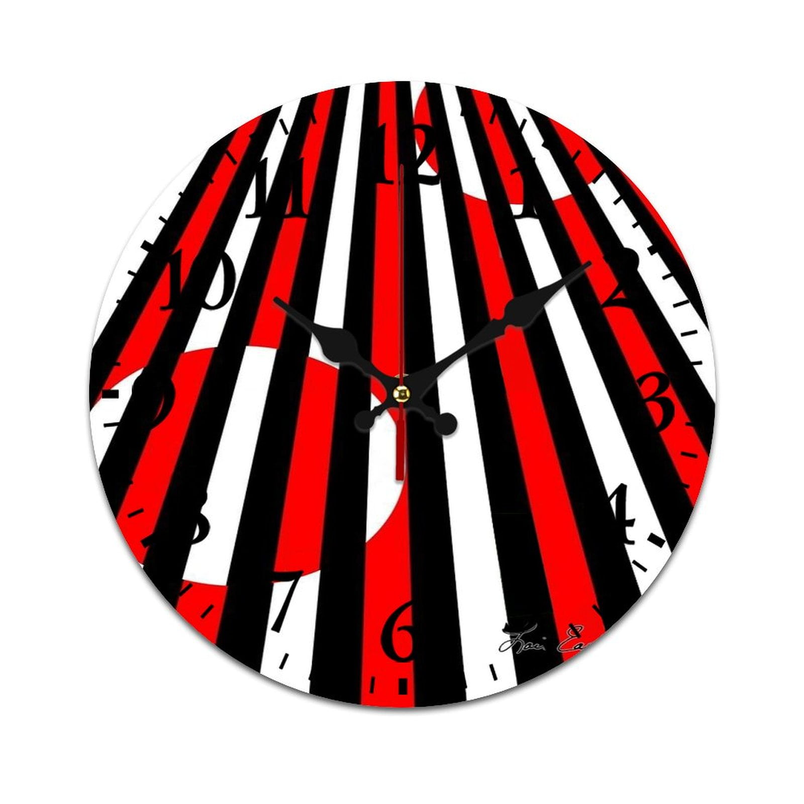 Black White And Red All Over! Wall Clock Modern Design Clocks Wall ...