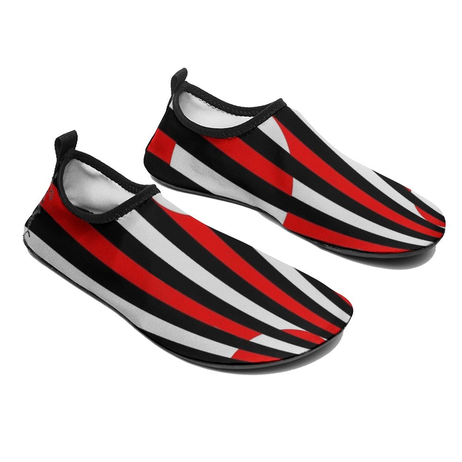 Black White And Red All Over! Water Shoes Beach Slip-on Shoes for Men ...
