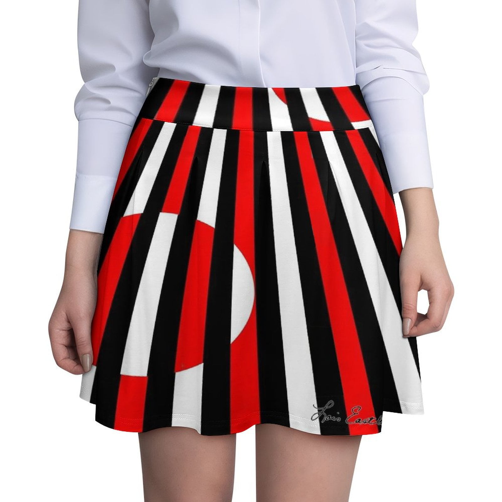 Black White And Red All Over! Women's Casual Mini Skirt Invisible ...