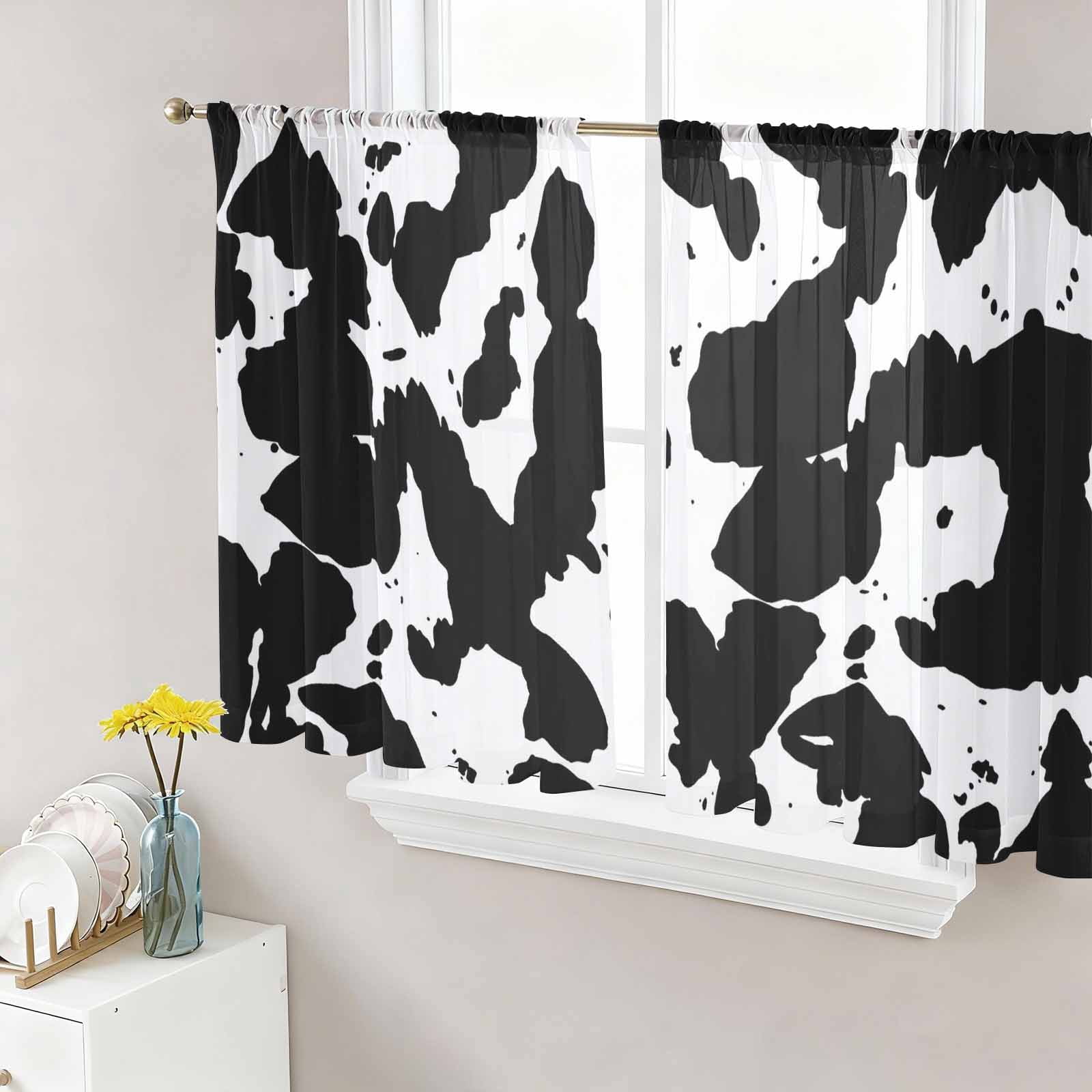 Black White Art Sheer Curtains for Living Room Bedroom Modern Art ...