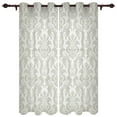 Black White Baroque Pattern Flower Vine Abstract Window Curtains Scenic ...