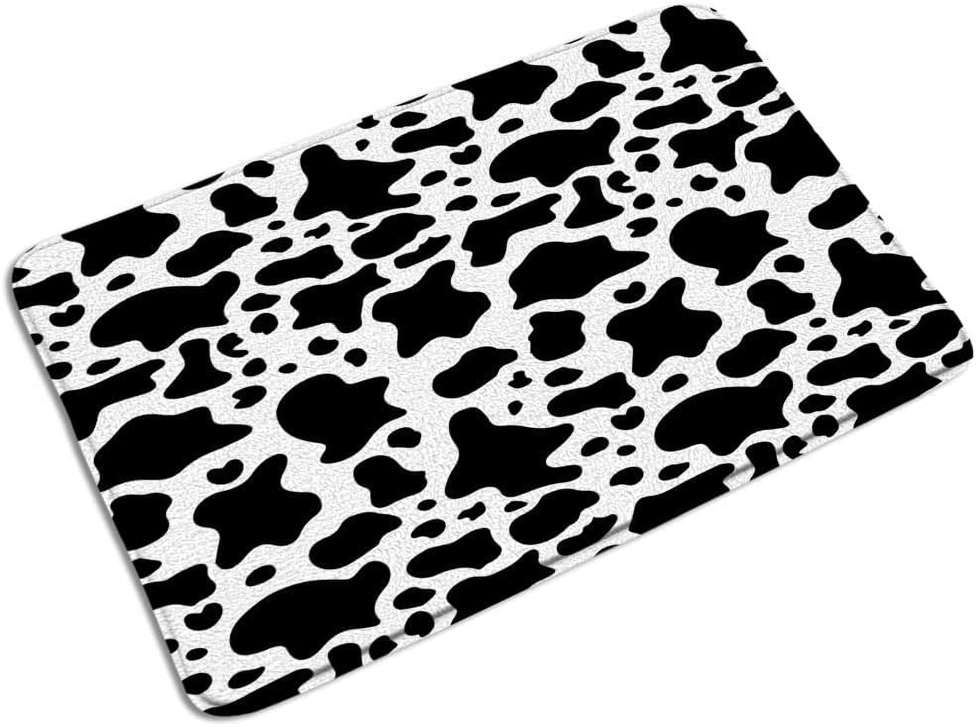 Black and White Bath Mats for Bathroom Milk Cow Spots Rustic Country ...