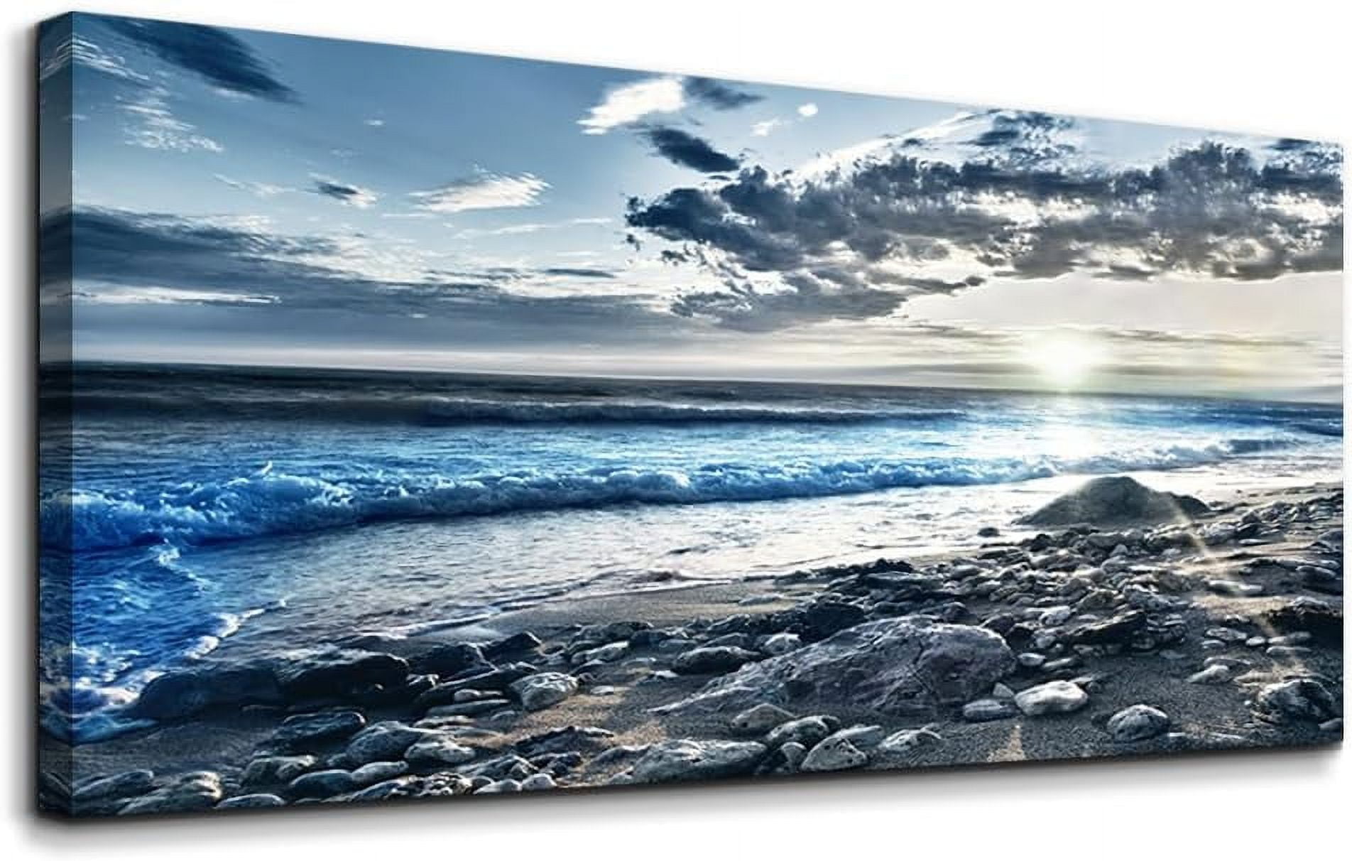 Black And White Beach Wall Painting Canvas Wall Art For Living Room ...