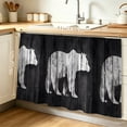 Black White Bear Cabinet Curtain 28"W x 51"L, Farmhouse Country Rustic ...