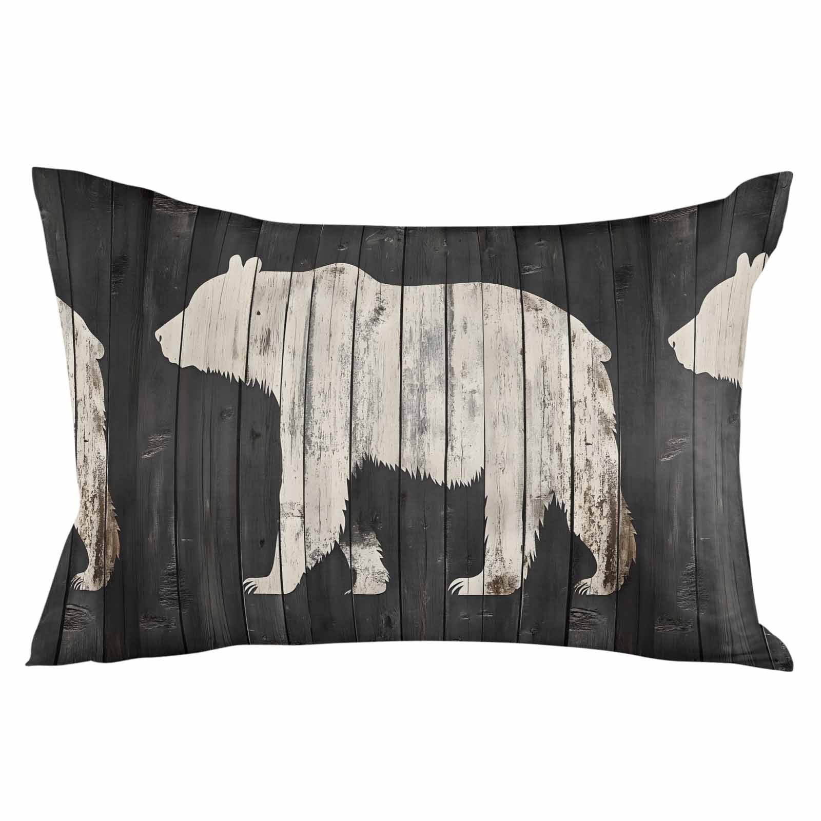 Black White Bear Throw Pillow Cover 20 x 30 Inch Decorative Pillow ...