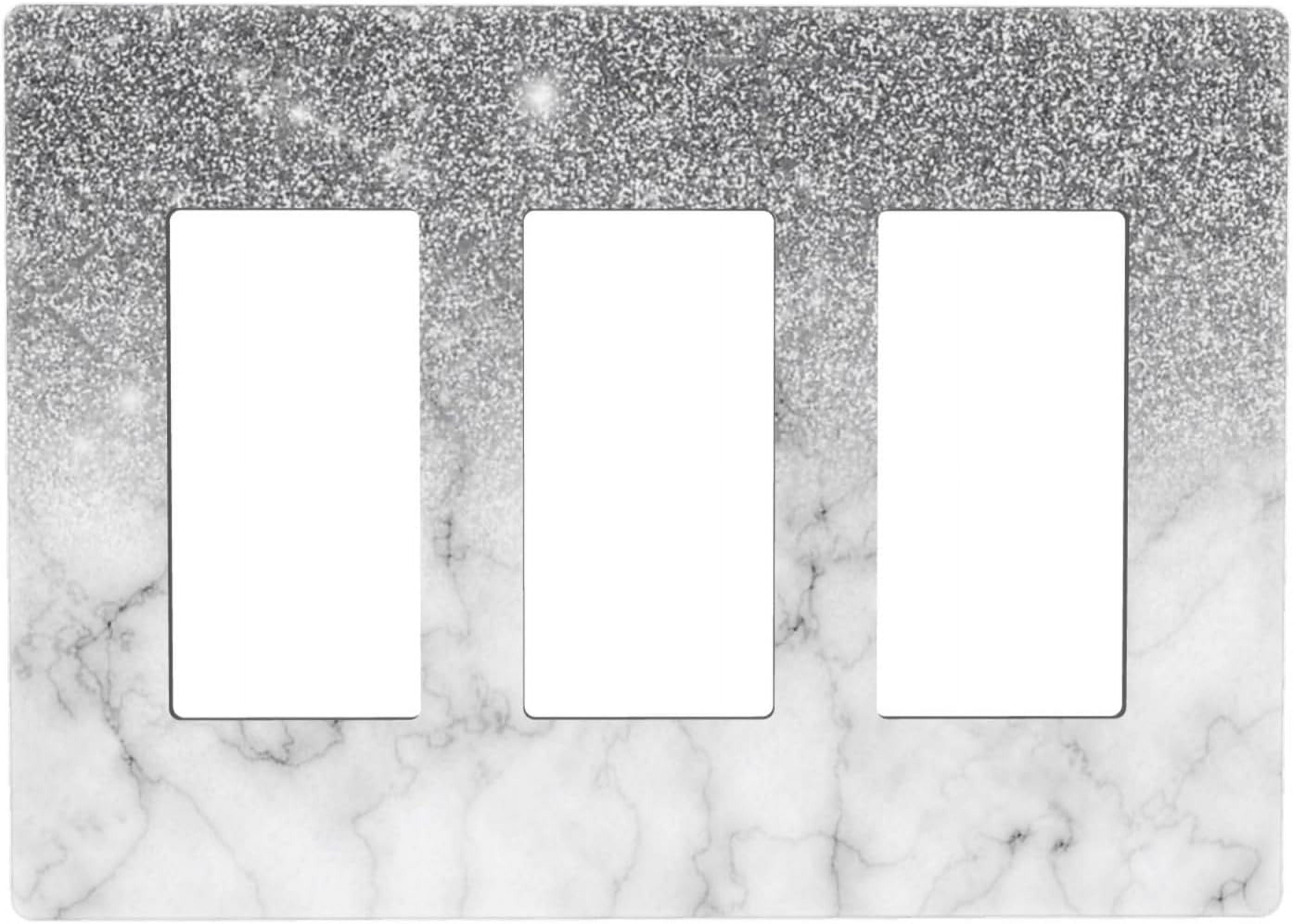 Black White Bling Glitter Marble 3 Gang Triple Rocker/decorator Light ...