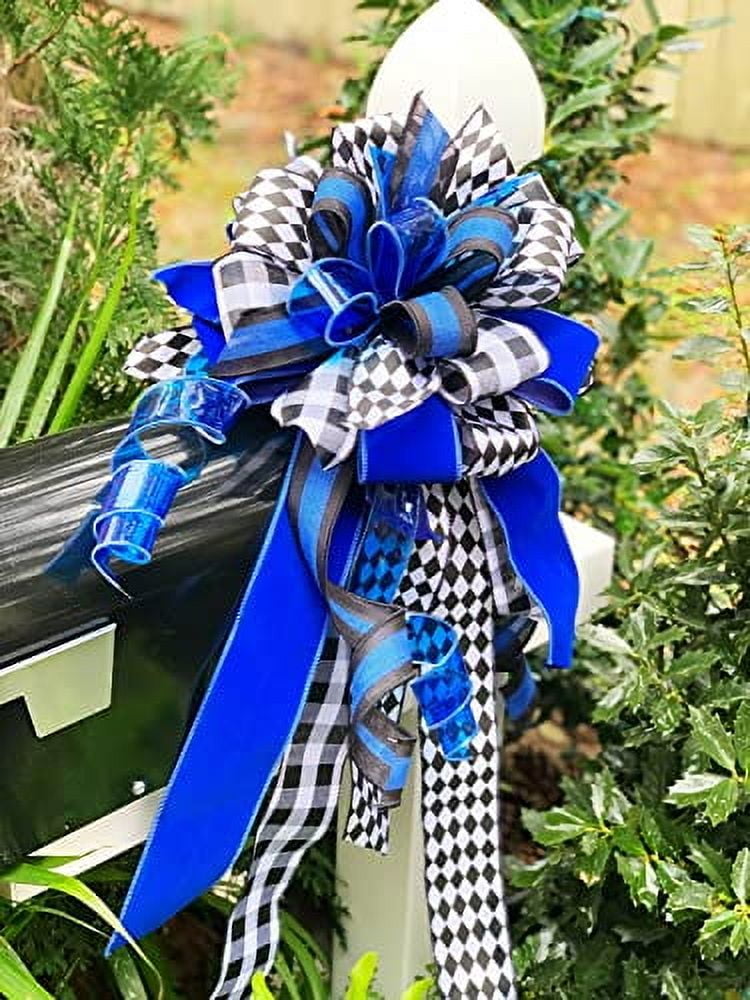 Black White Blue Bow, Law Enforcement Bow, Police Bow, Wreath Bow ...