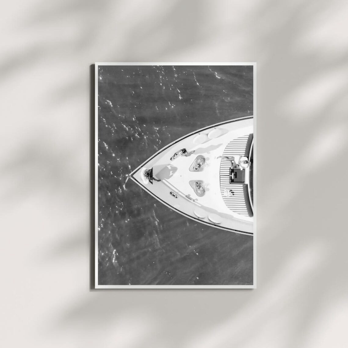 Black White Boat Minimal Yacht Photography Luxury Coastal Nautical Wall ...