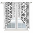 Black White Bohemian Swag Curtain Valance for Window 2 Panels Vintage ...